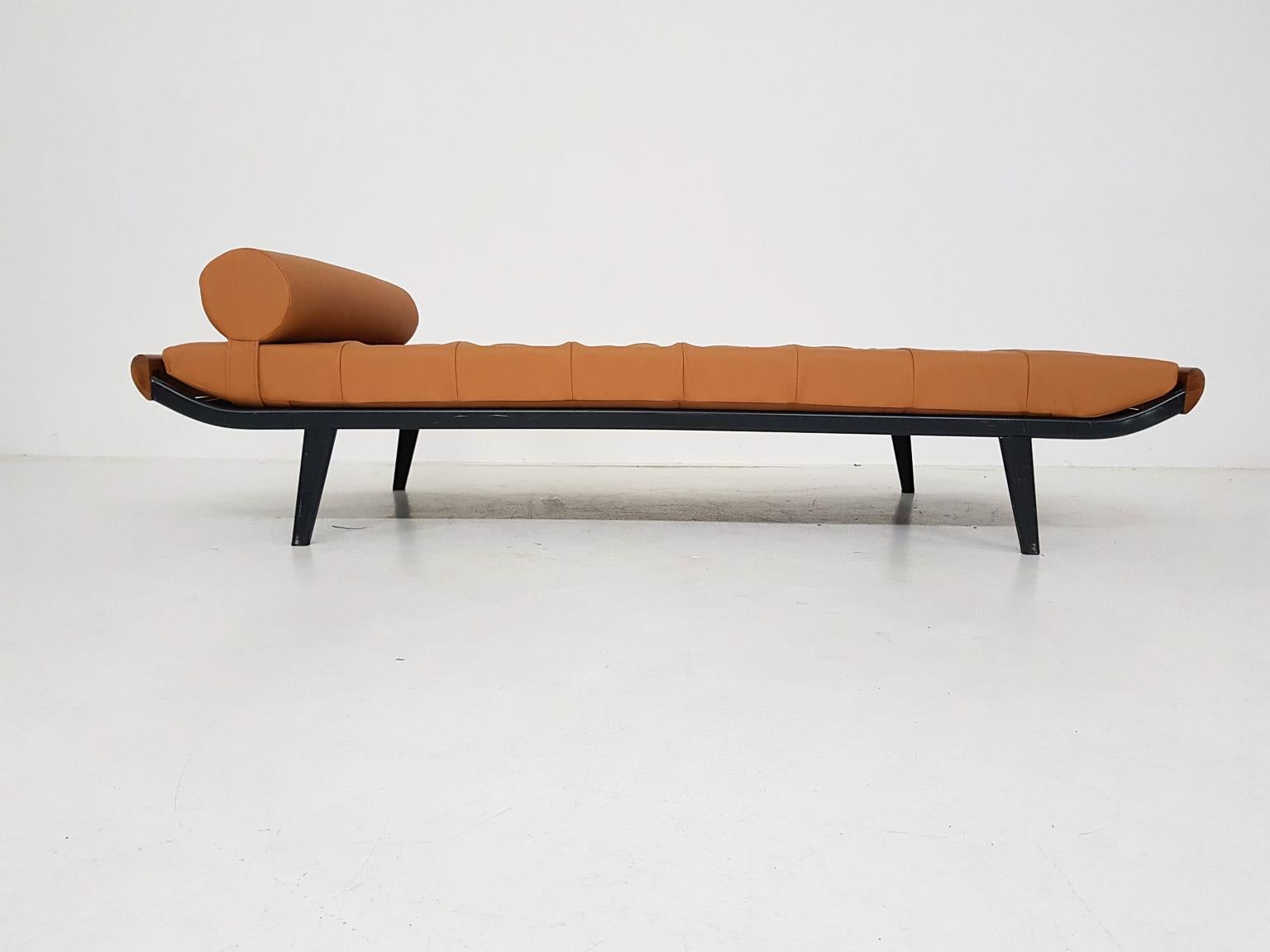 Cognac Leatherette "Cleopatra" Daybed by Cordemeyer for Auping, Dutch ...