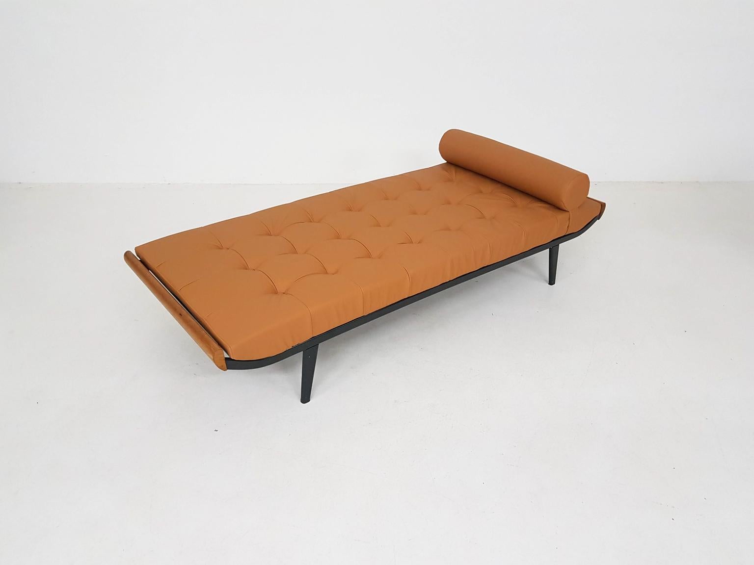 Cognac Leatherette "Cleopatra" Daybed by Cordemeyer for Auping, Dutch ...