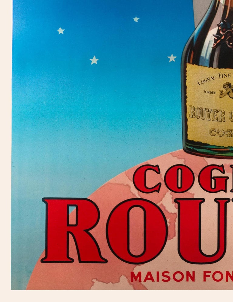 Cognac Rouyer, 1945 Vintage French Alcohol Advertising Poster For Sale ...