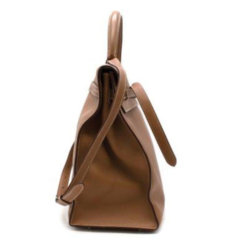 Cognac Swift leather Kelly Flat 35 PHW For Sale at 1stDibs