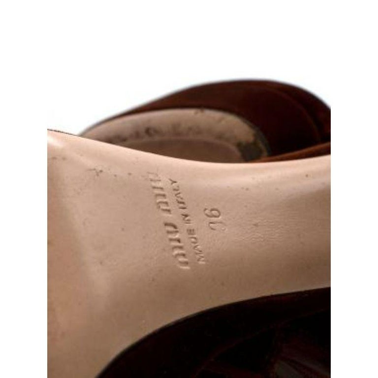 cognac velvet platform boots For Sale at 1stDibs