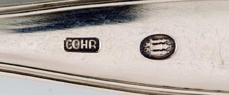 Cohr Dinner Fork, Old Danish Silver Cutlery, 1950s, 4 Pieces at 1stDibs