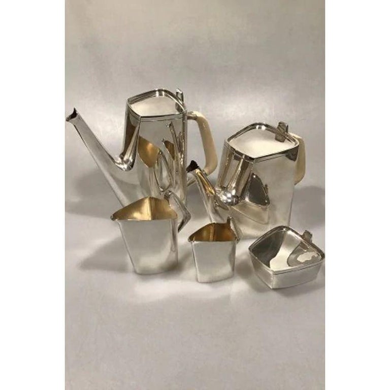 Cohr Sterling Silver Coffee/Tea Set Hans Bunde For Sale at 1stDibs
