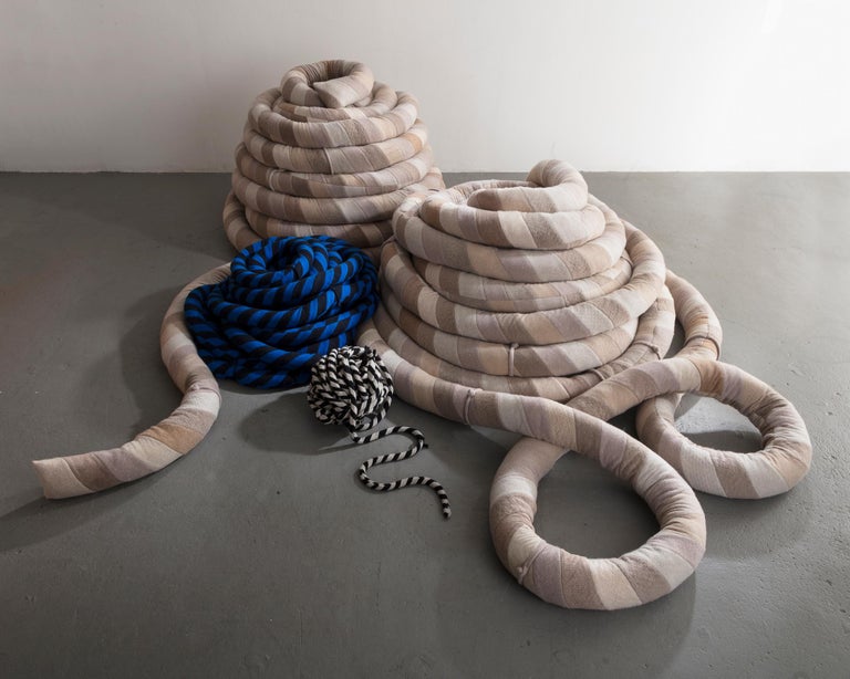 Coil Sculpture in Black and White Cashmere by Greg Chait, 2016 For Sale ...