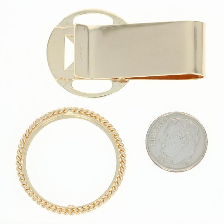Coin Holder Money Clip, 14 Karat Yellow Gold Men's Gift at 1stDibs