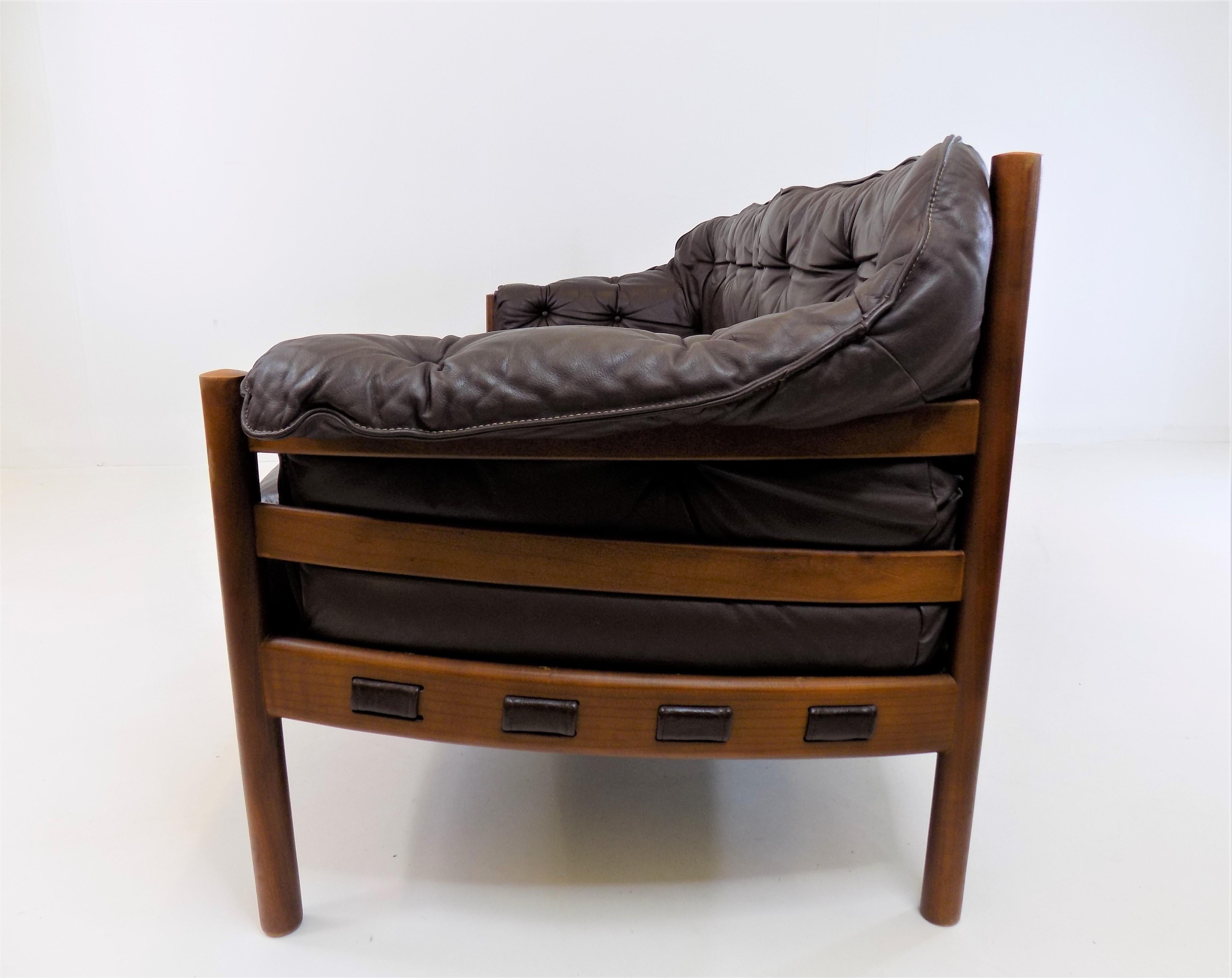 Coja 3 seater leather sofa by Sven Ellekaer, Netherlands, 1960s For Sale at 1stDibs