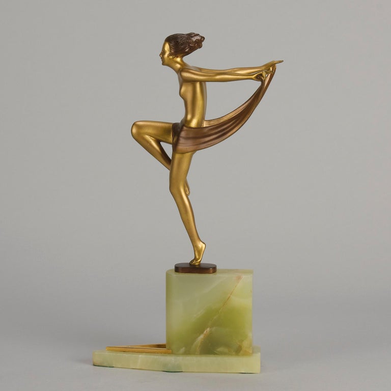 Cold-Painted Art Deco bronze sculpture entitled "Speed" by Josef ...