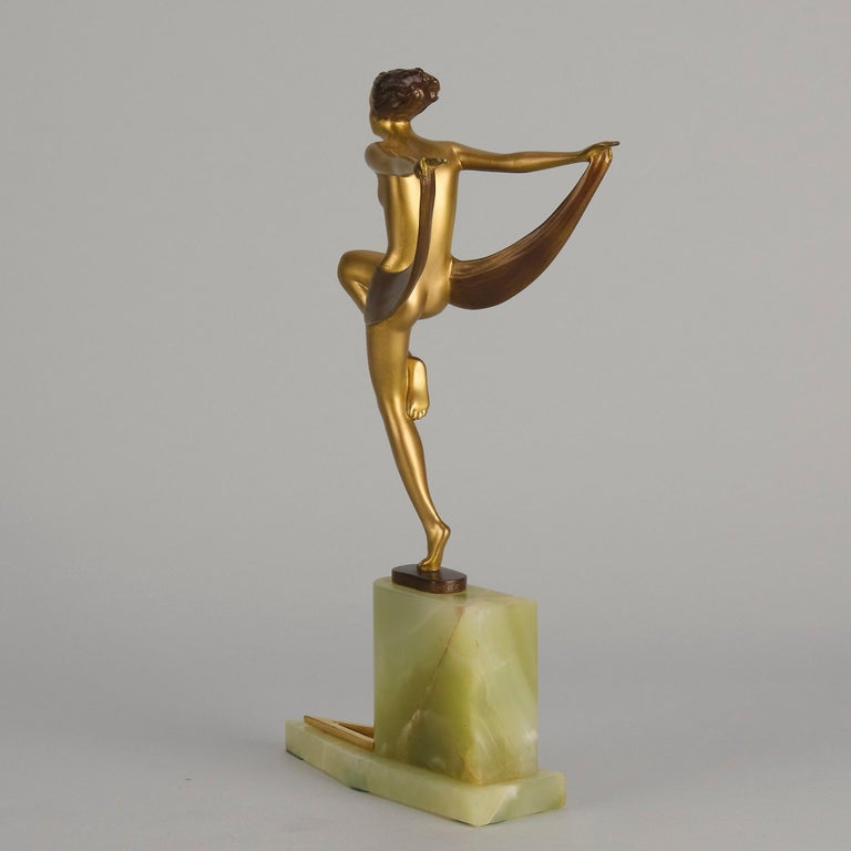 Cold-Painted Art Deco bronze sculpture entitled "Speed" by Josef ...