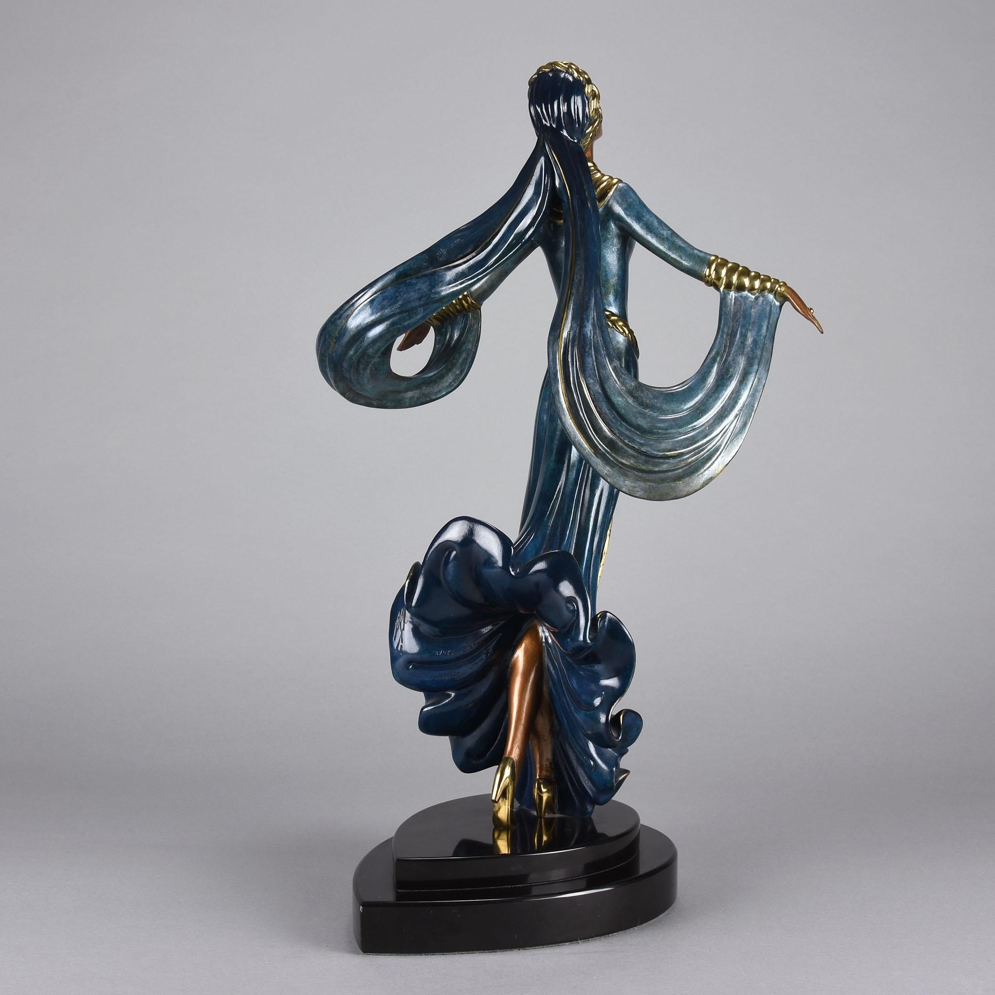 Cold Painted Limited Edition Bronze Figure "Ecstasy" by Erté For Sale ...