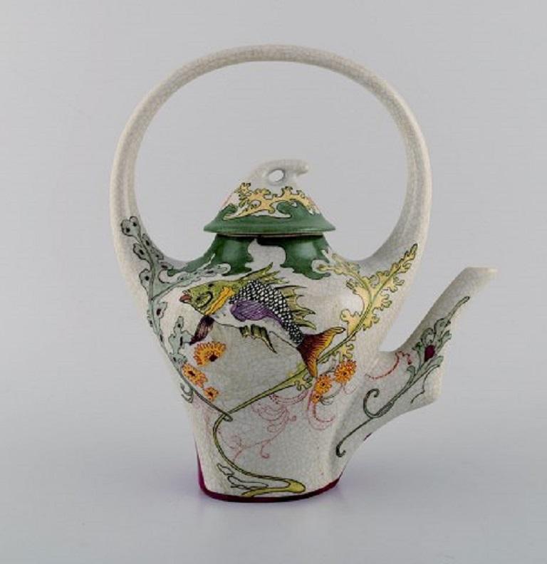 Colenbrander, the Netherlands, Art Nouveau Teapot Decorated with Coy ...