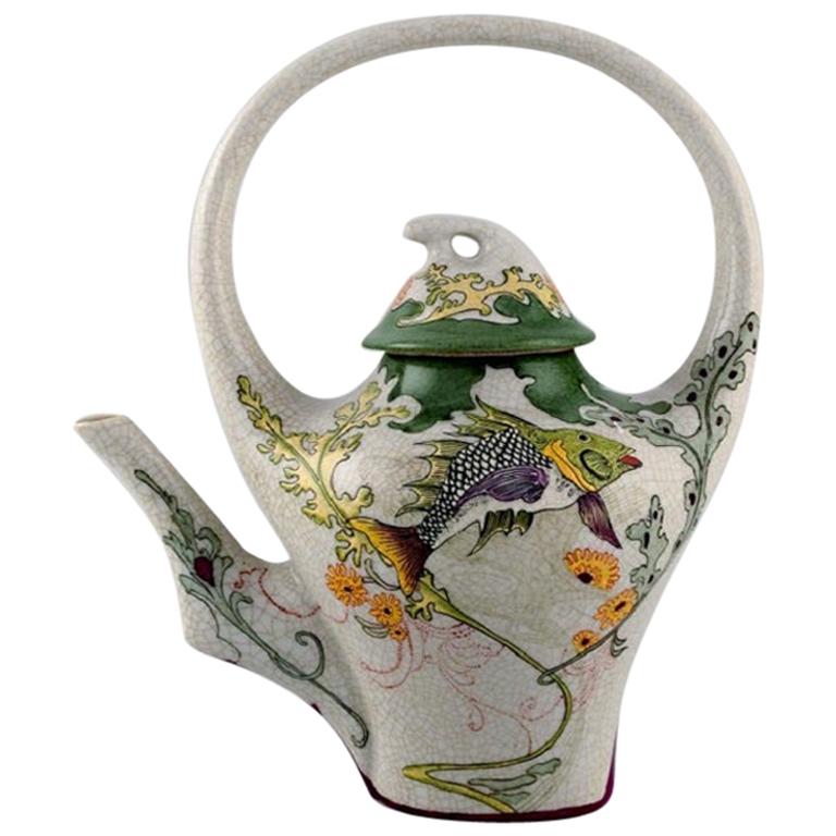 Colenbrander, the Netherlands, Art Nouveau Teapot Decorated with Coy ...