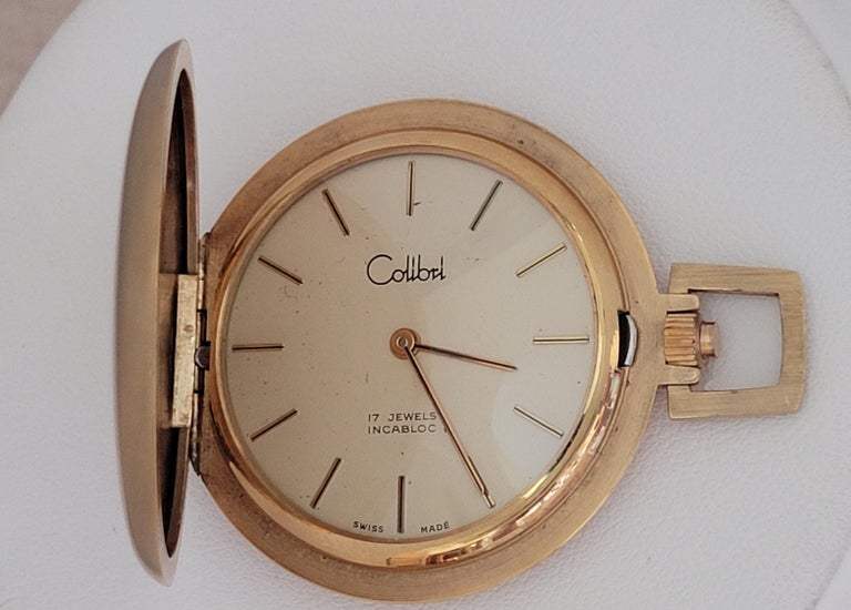 Colibri Pocket Watch 1960s 17 Jewel Incabloc Working Swiss Made For Sale at 1stDibs