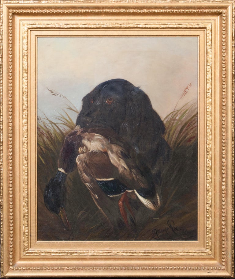 Colin Graeme Roe - Black Spaniel With A Duck, 19th Century For Sale at ...