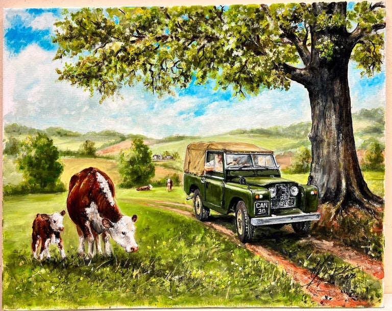 Colin Impey - Traditional Rural English Oil Painting 1950's Land Rover ...