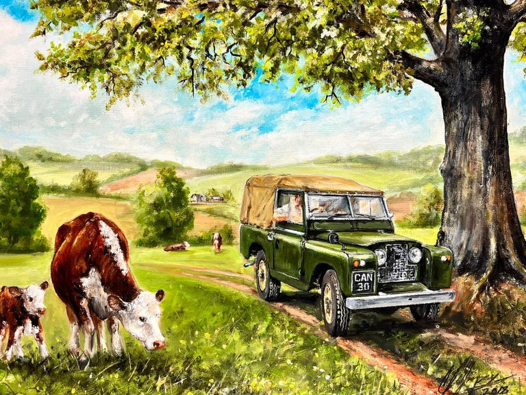 Colin Impey - Traditional Rural English Oil Painting 1950's Land Rover ...