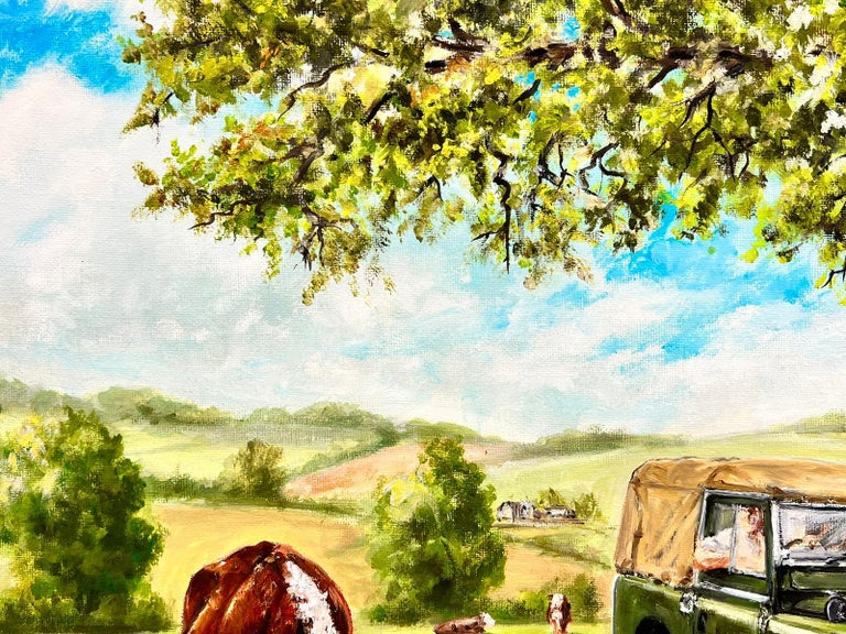 Colin Impey - Traditional Rural English Oil Painting 1950's Land Rover ...