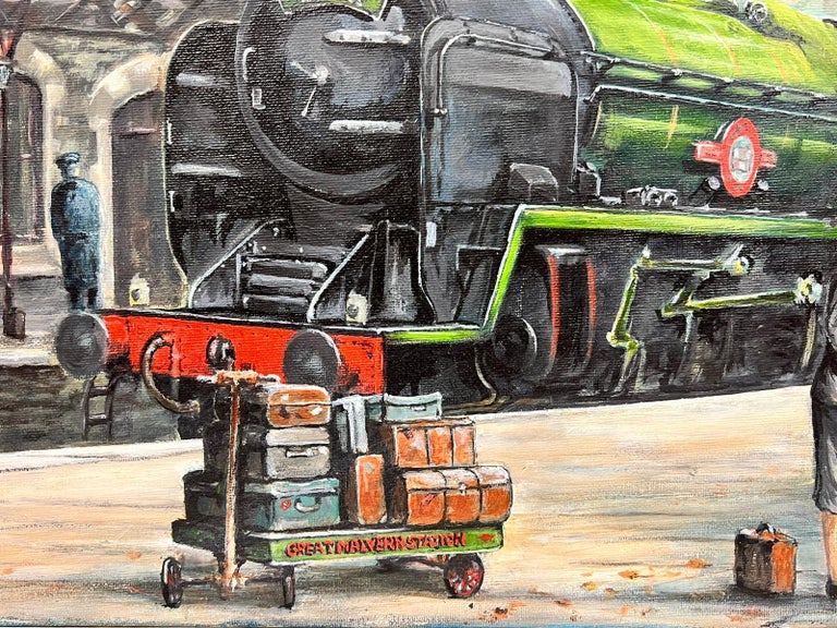 Colin Impey - Vintage Nostalgic English Oil Painting Family at Steam ...