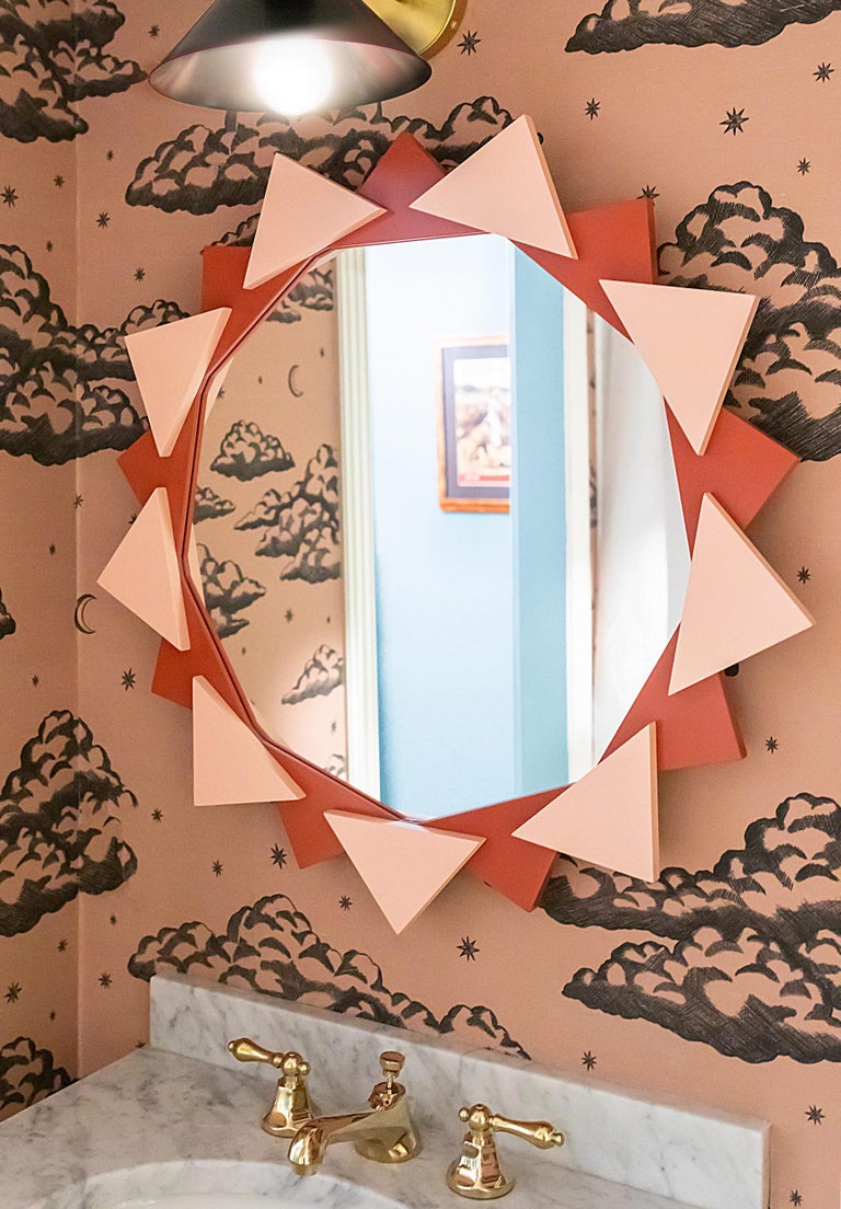 Collage du FLEUR Soleil Mirror in Pink Ground For Sale at 1stDibs