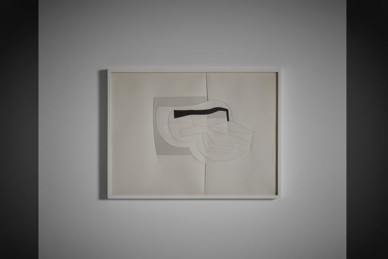 Collage on Paper by Werner Buser, Switzerland 1968 For Sale at 1stDibs