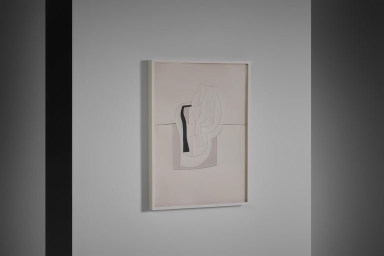 Collage on Paper by Werner Buser, Switzerland 1968 For Sale at 1stDibs