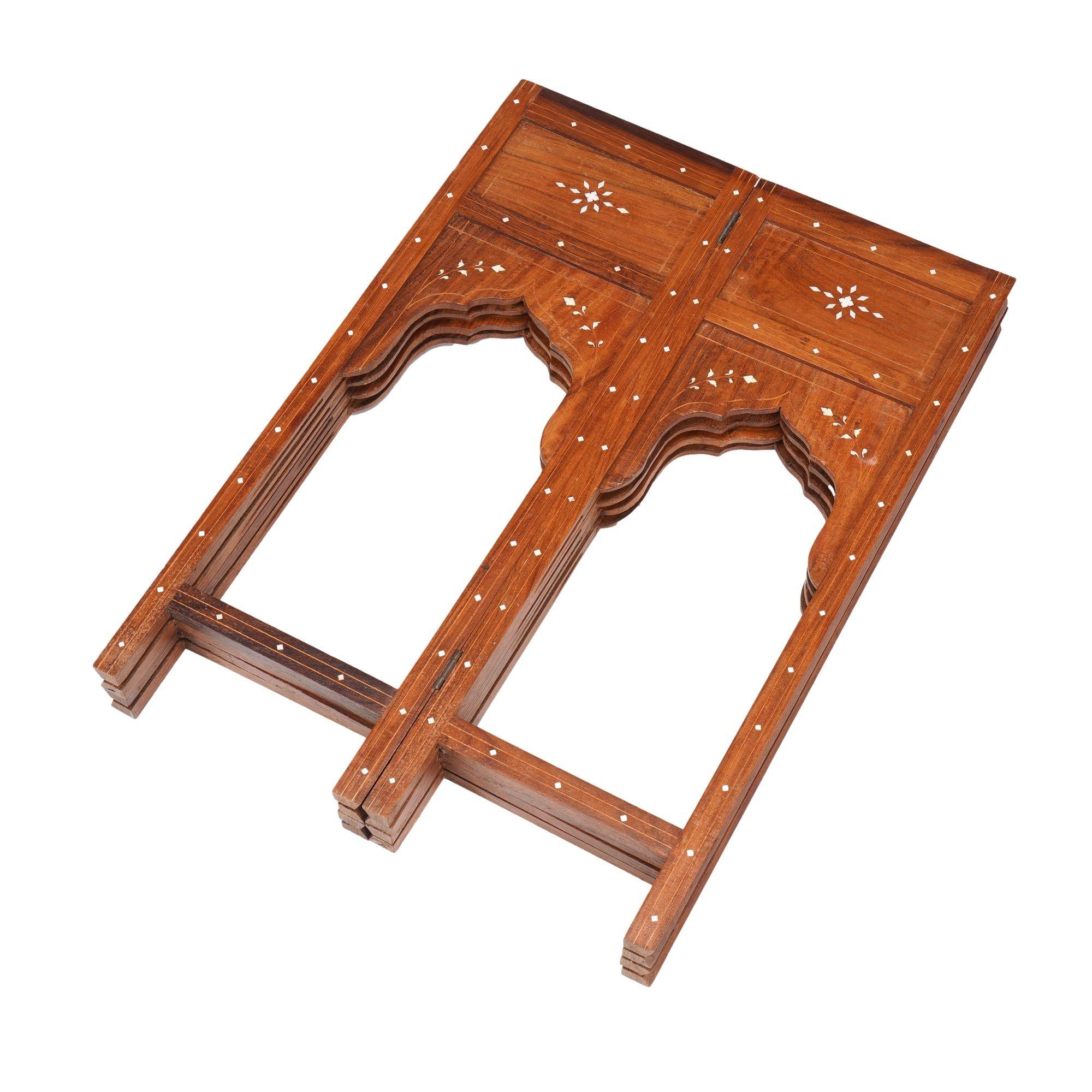 Collapsable Indian octagonal sandalwood tabouret table, 1900's For Sale at 1stDibs