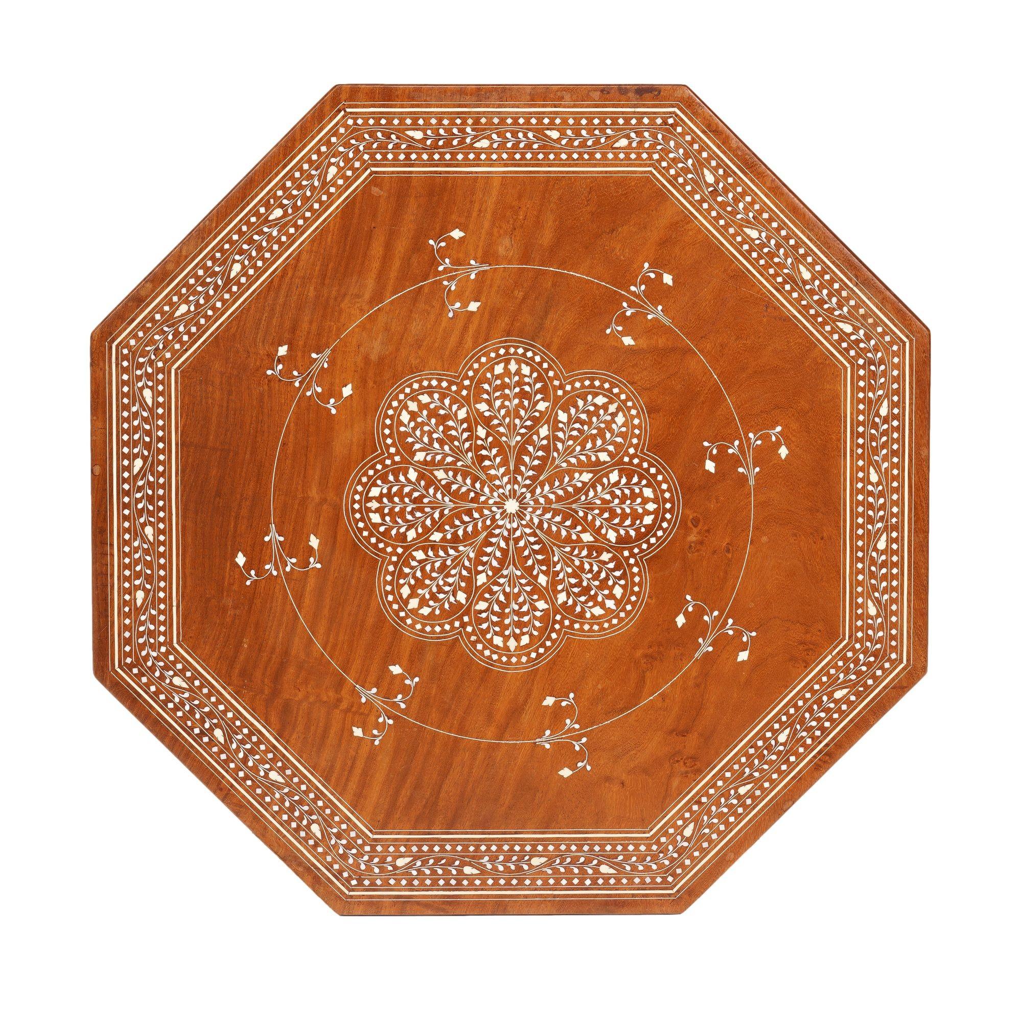 Collapsable Indian octagonal sandalwood tabouret table, 1900's For Sale ...