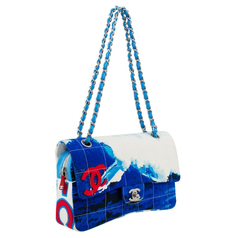 Collectable 2002 Chanel Surf Line Canvas 2.55 Flap Bag For Sale at 1stDibs