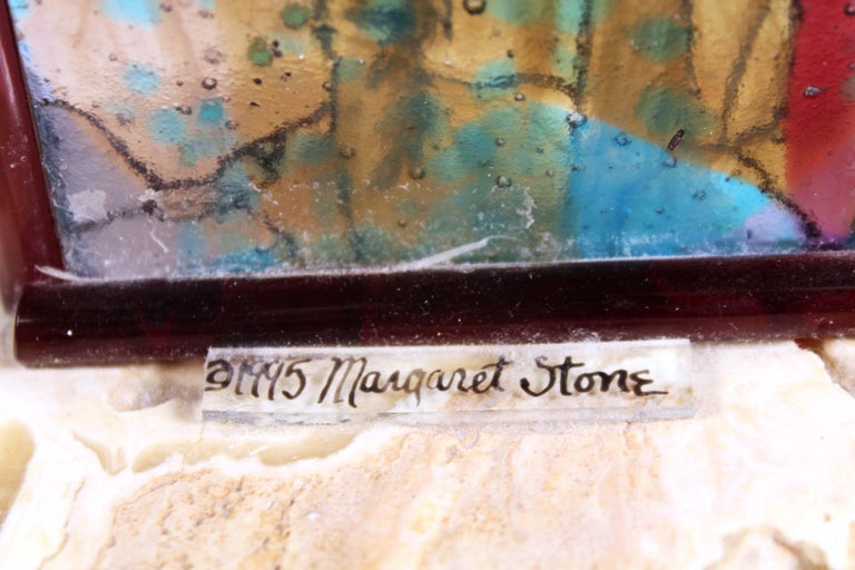 Collectible Margaret Stone Female Form Art Glass Sculpture on Rock ...