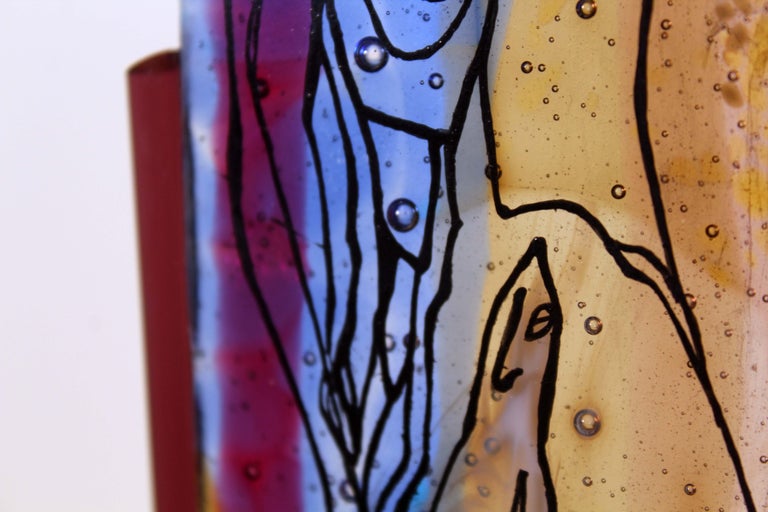 Collectible Margaret Stone Female Form Art Glass Sculpture on Rock ...