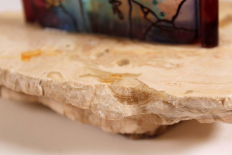 Collectible Margaret Stone Female Form Art Glass Sculpture on Rock ...