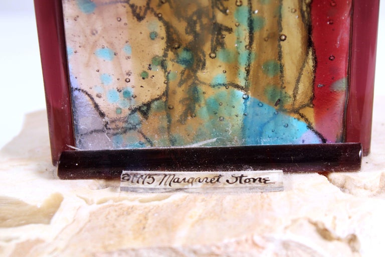 Collectible Margaret Stone Female Form Art Glass Sculpture on Rock ...