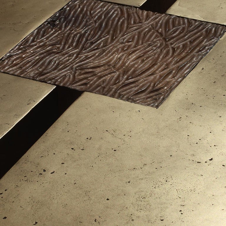 "BRUT" Collectible Sculpture Solid Wood Dining Table with Brass Metal ...