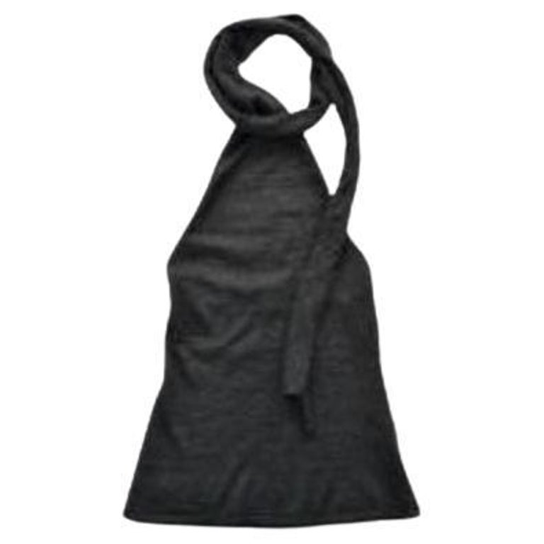 Collection Black Cashmere Tie Neck Halter Top For Sale at 1stDibs