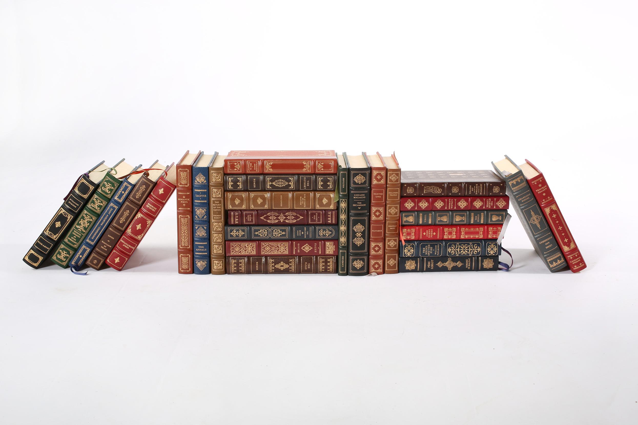 Collection Gilt Leather Bound Library Book Twenty Seven Volumes For ...