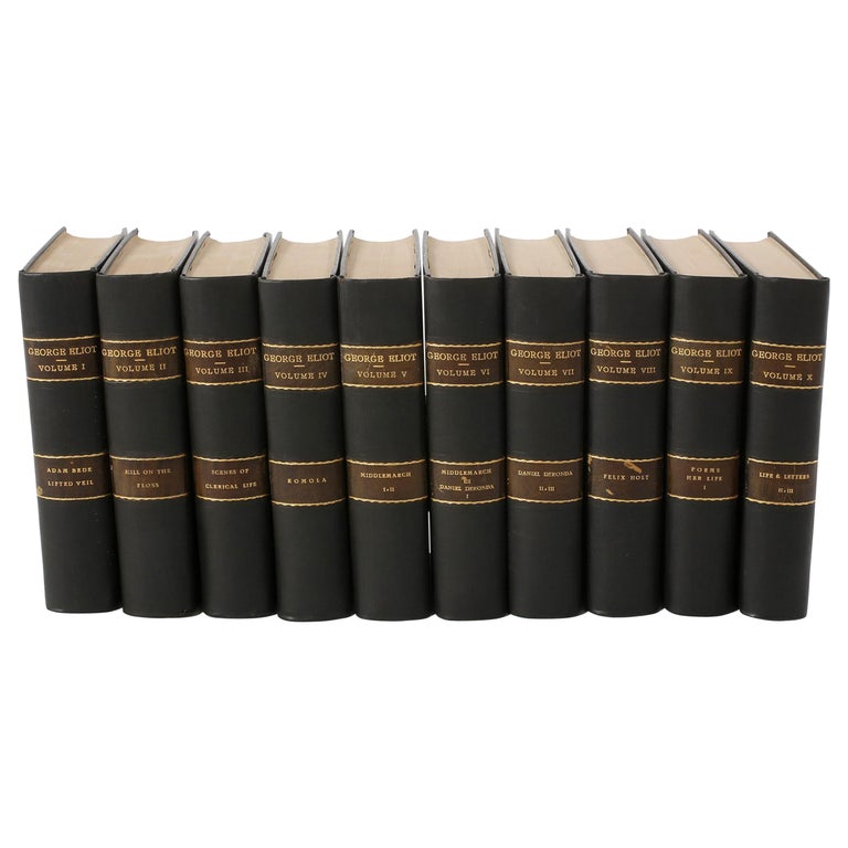 Collection Leather-Bound Library Book Set / Ten For Sale at 1stDibs