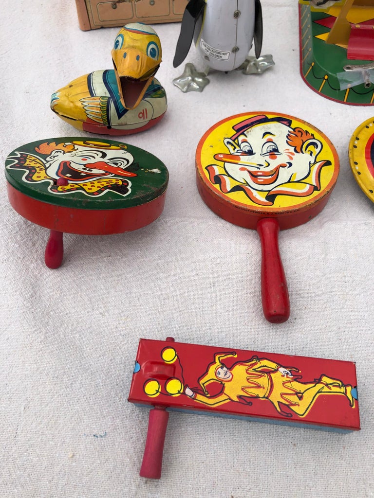 Collection of 12 Vintage Tin lithograph Toys For Sale at 1stDibs ...