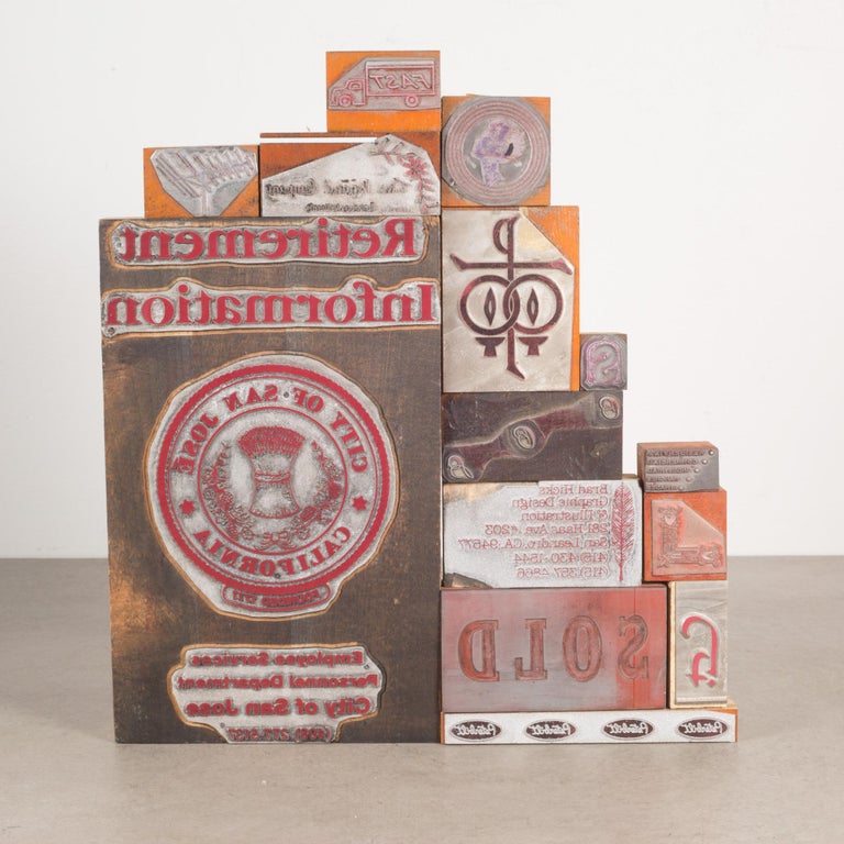 Collection of 14 Typeset Advertising Print Blocks, C.1940 For Sale at ...