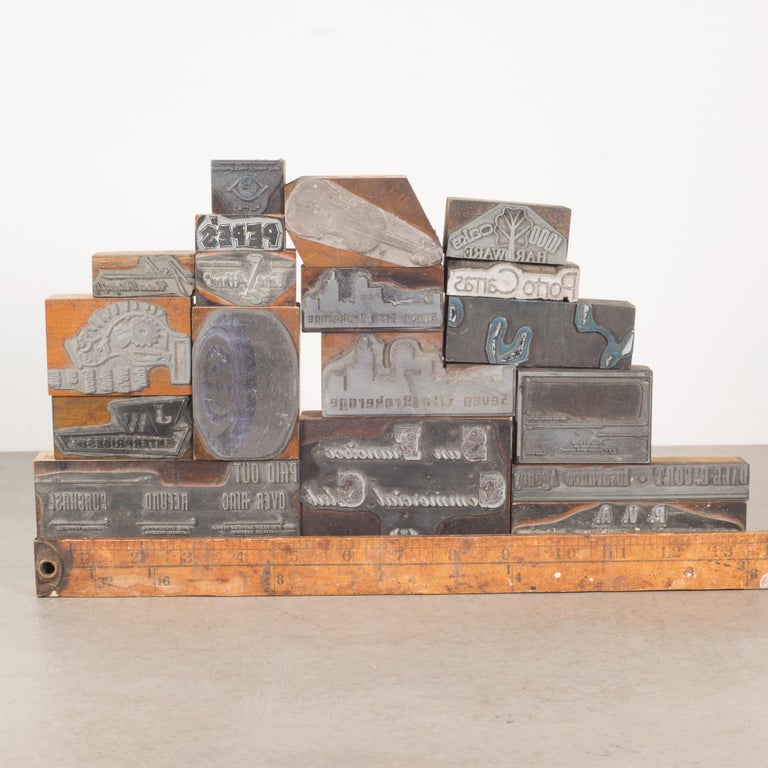 Collection of 17 Typeset Advertising Print Blocks, C.1940 For Sale at ...