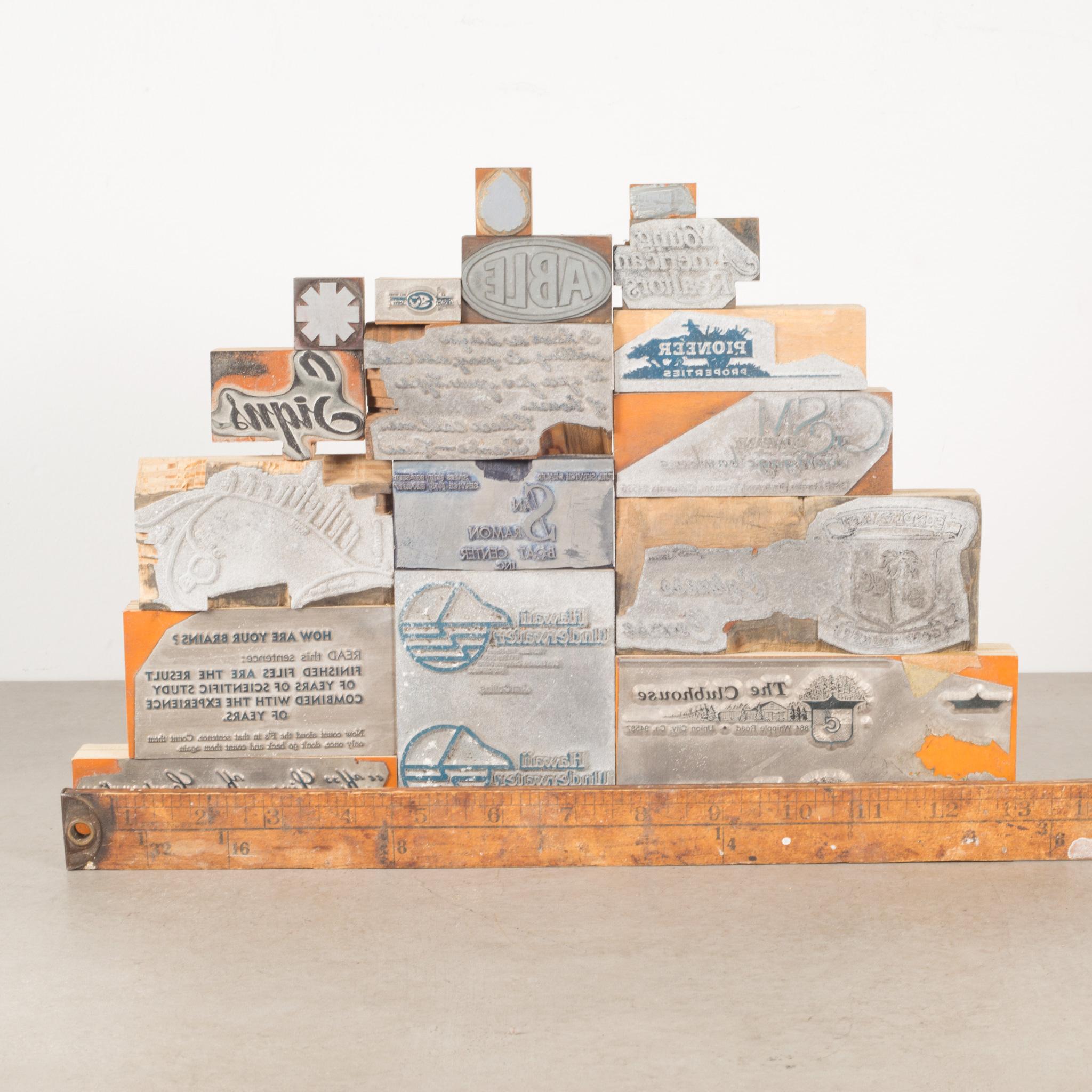 Collection of 17 Typeset Advertising Print Blocks, C.1940 For Sale at ...