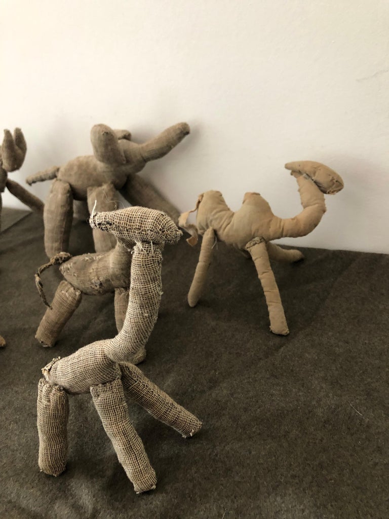 Collection of 19th Century Cloth Animal Toys For Sale at 1stDibs