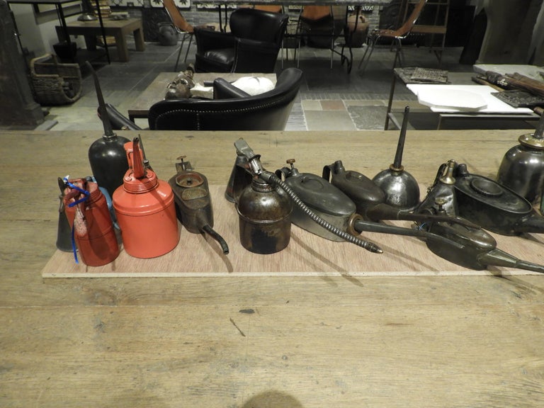 Collection of 21 Vintage Oil Cans For Sale at 1stDibs
