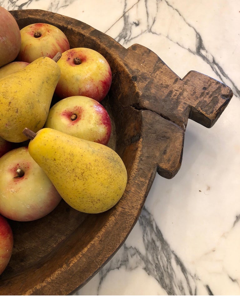 Collection of 23 Hand Painted Stone Apples and Pears in Primitive Dough ...