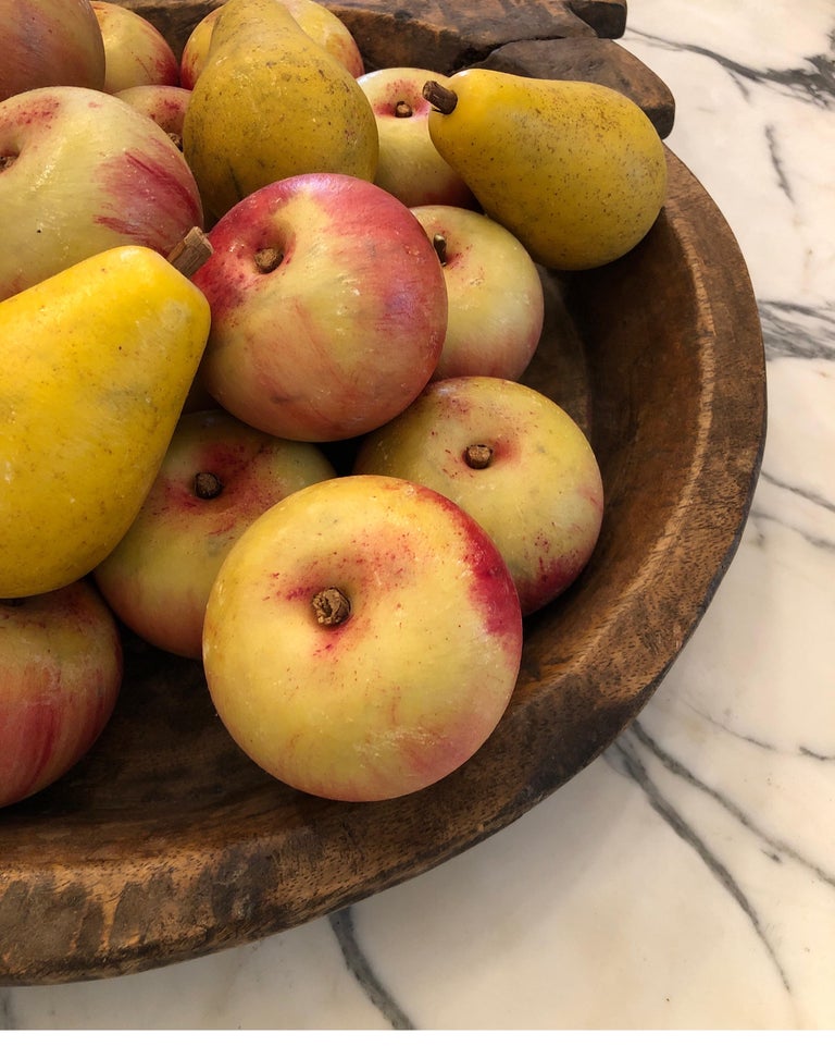 Collection of 23 Hand Painted Stone Apples and Pears in Primitive Dough ...