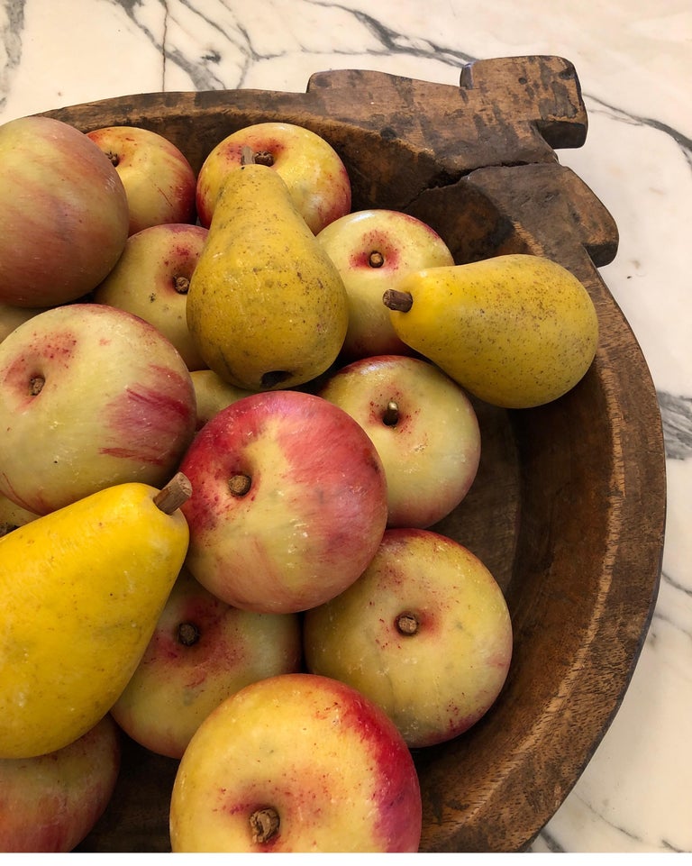 Collection of 23 Hand Painted Stone Apples and Pears in Primitive Dough ...