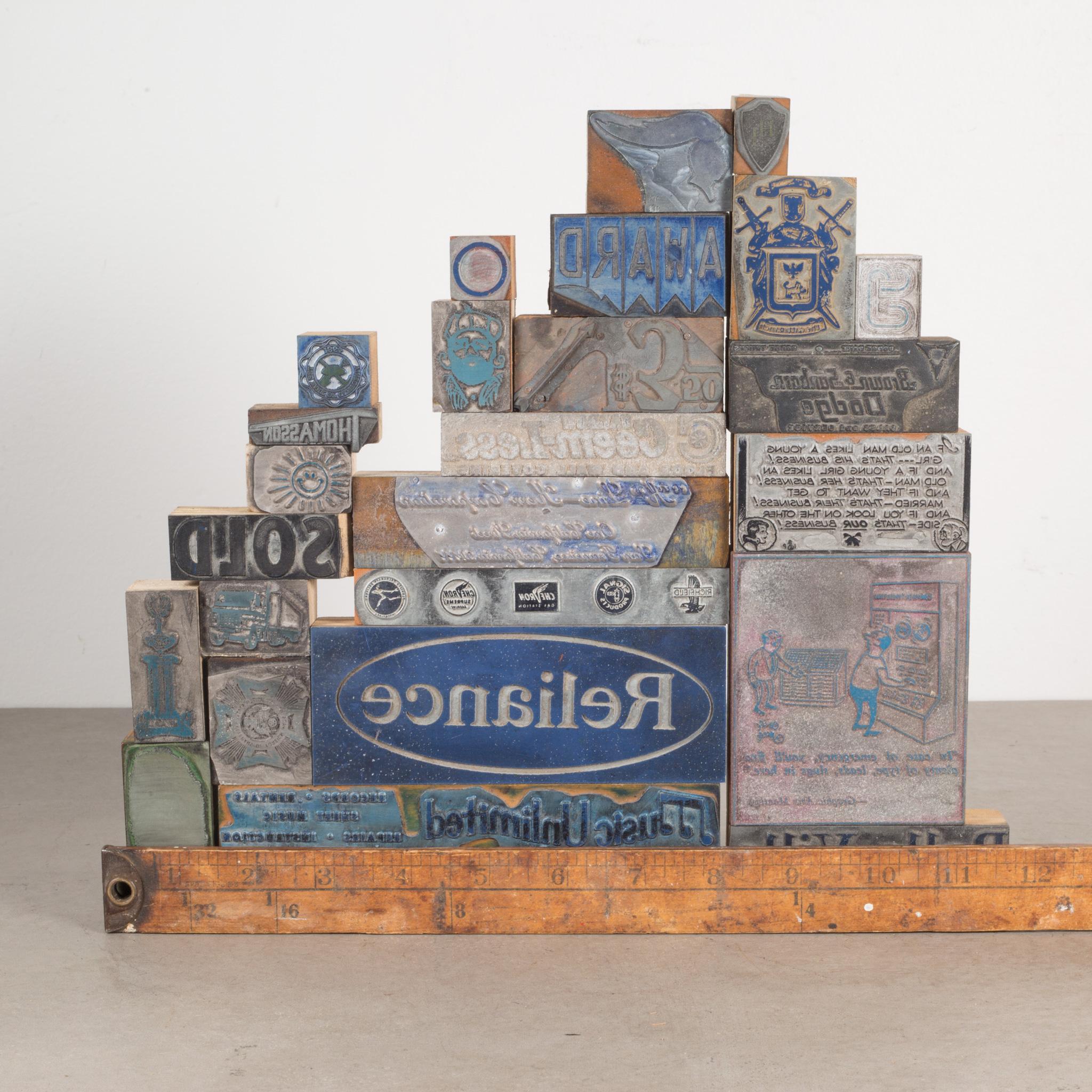 Collection of 25 Typeset Advertising Print Blocks, C.1940 For Sale at ...