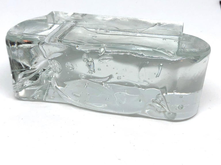 Collection of 3 Ice Block Glass "Solifleur" Vases, German, 1960s For ...