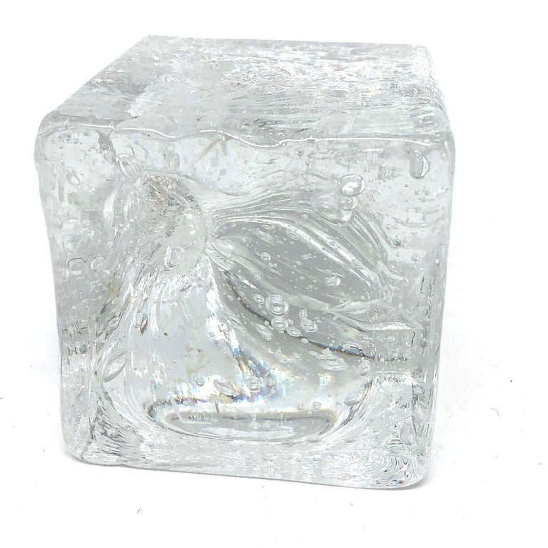Collection of 3 Ice Block Glass "Solifleur" Vases, German, 1960s For ...