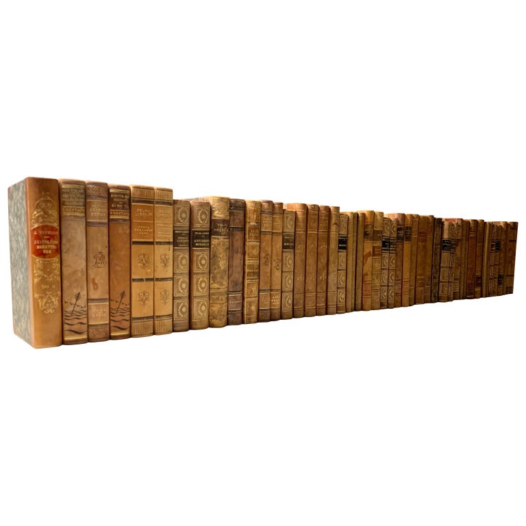 Collection of 47 Swedish 20th Century Leather-Bound Books For Sale at ...