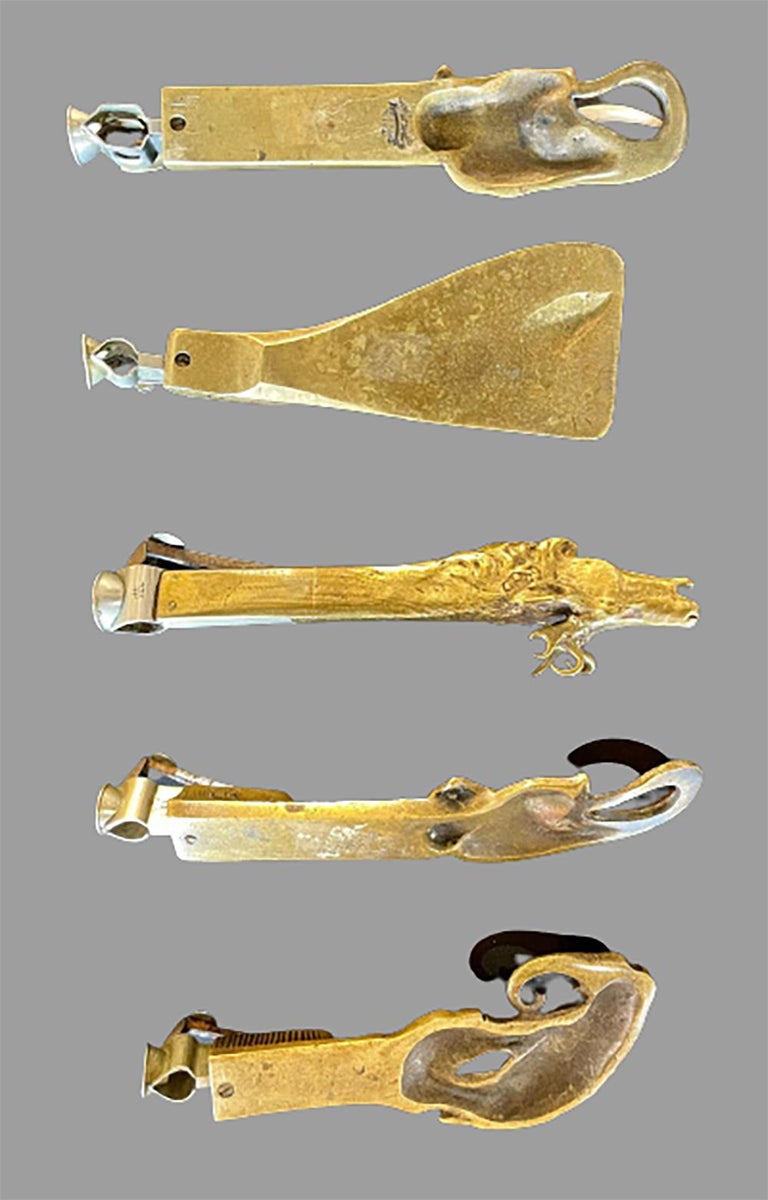 Collection of 5 Antique Metal Cigar Cutters Deer and Elephants at 1stDibs