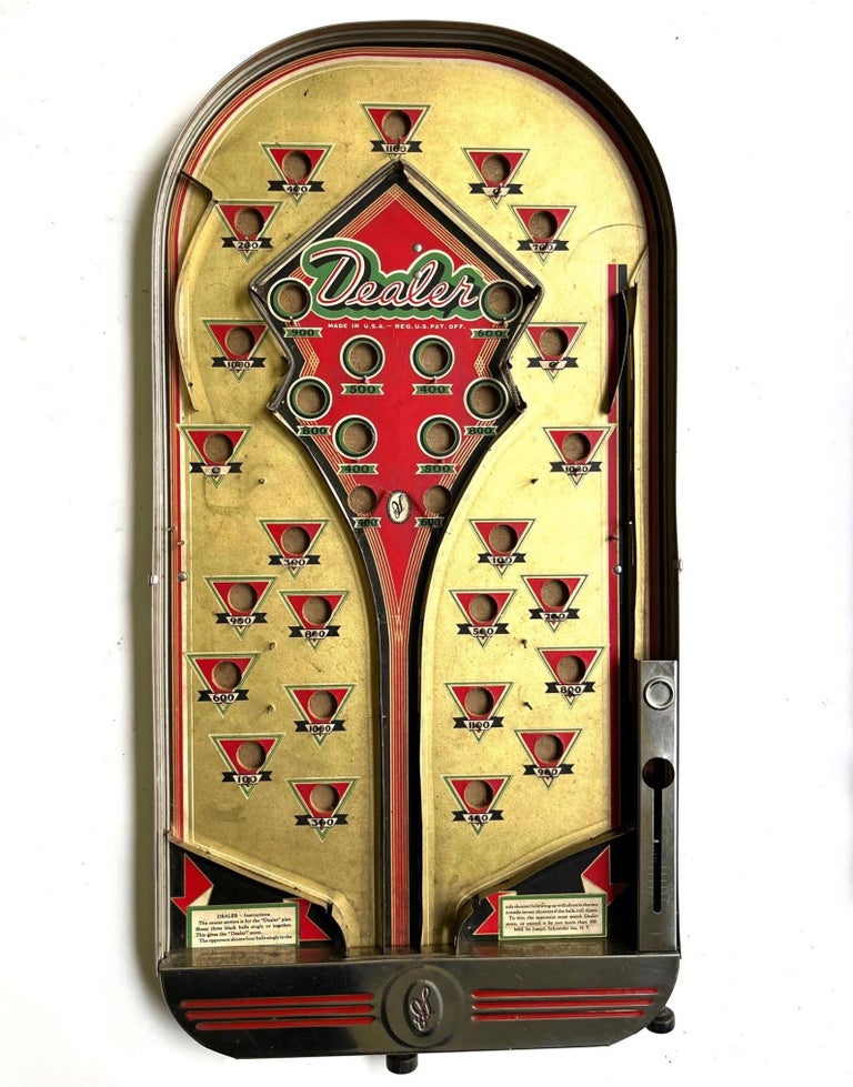 Collection of 6 Antique Wall Mountable Pinball Games For Sale at 1stDibs